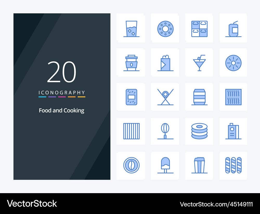 20 food blue color icon for presentation Vector Image