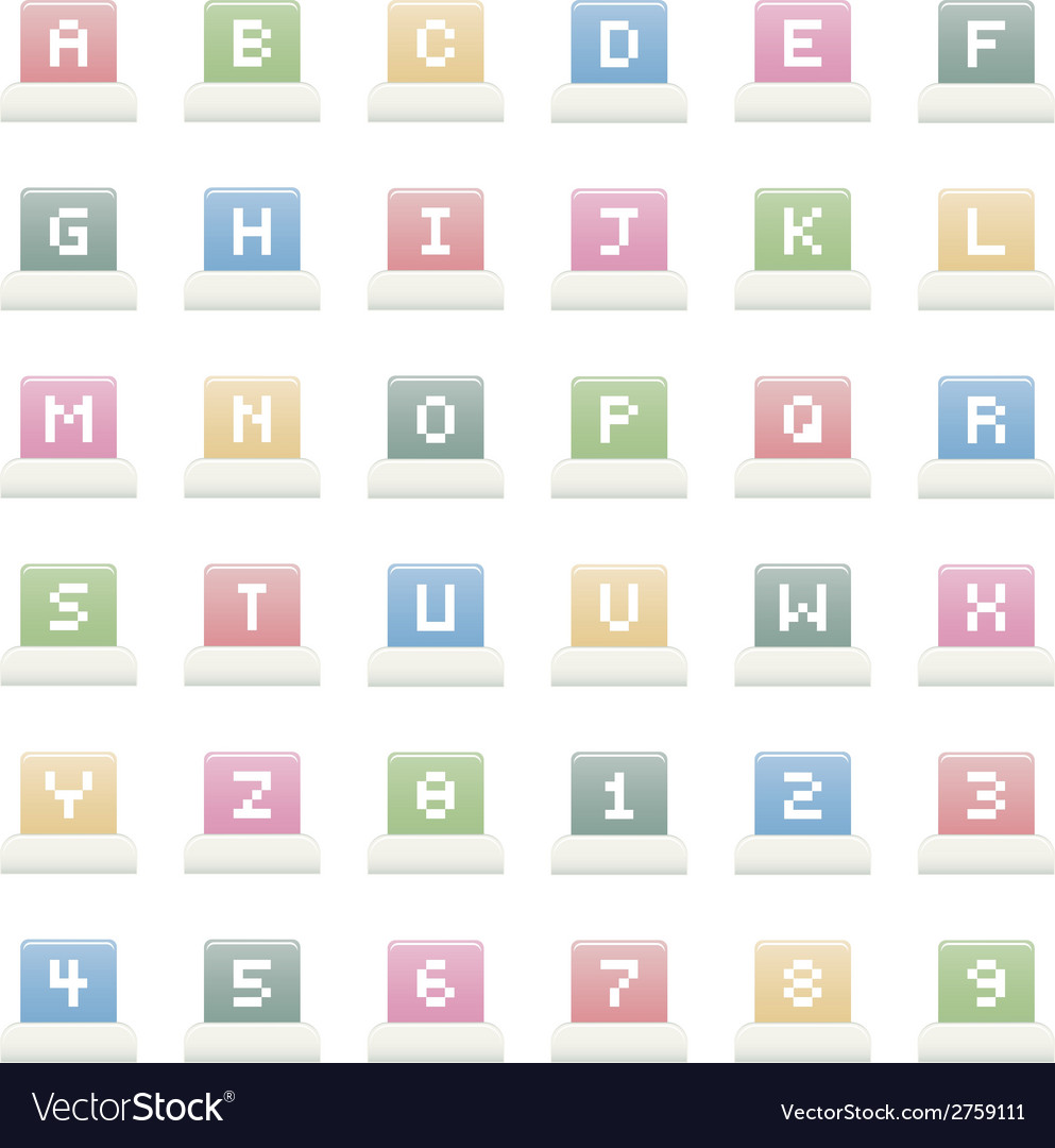 Alphabet icons Royalty Free Vector Image - VectorStock Alphabet icons Royalty Free Vector Image - VectorStock