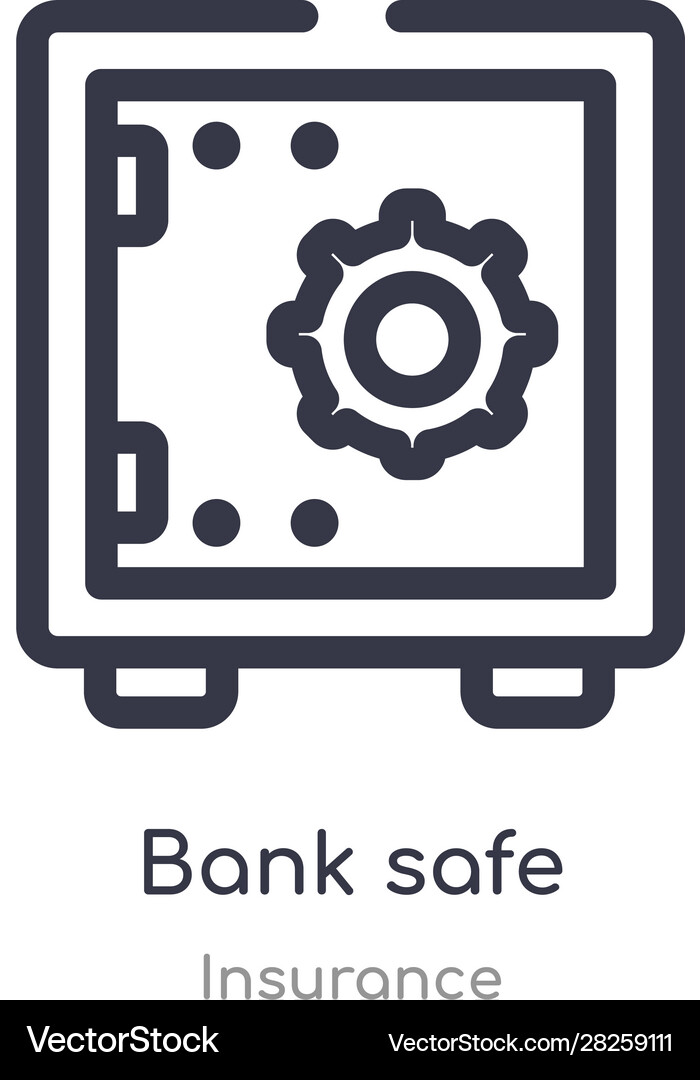 Bank safe outline icon isolated line from Vector Image