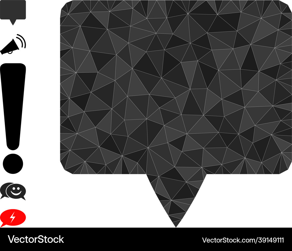 Banner polygonal icon and other icons Royalty Free Vector