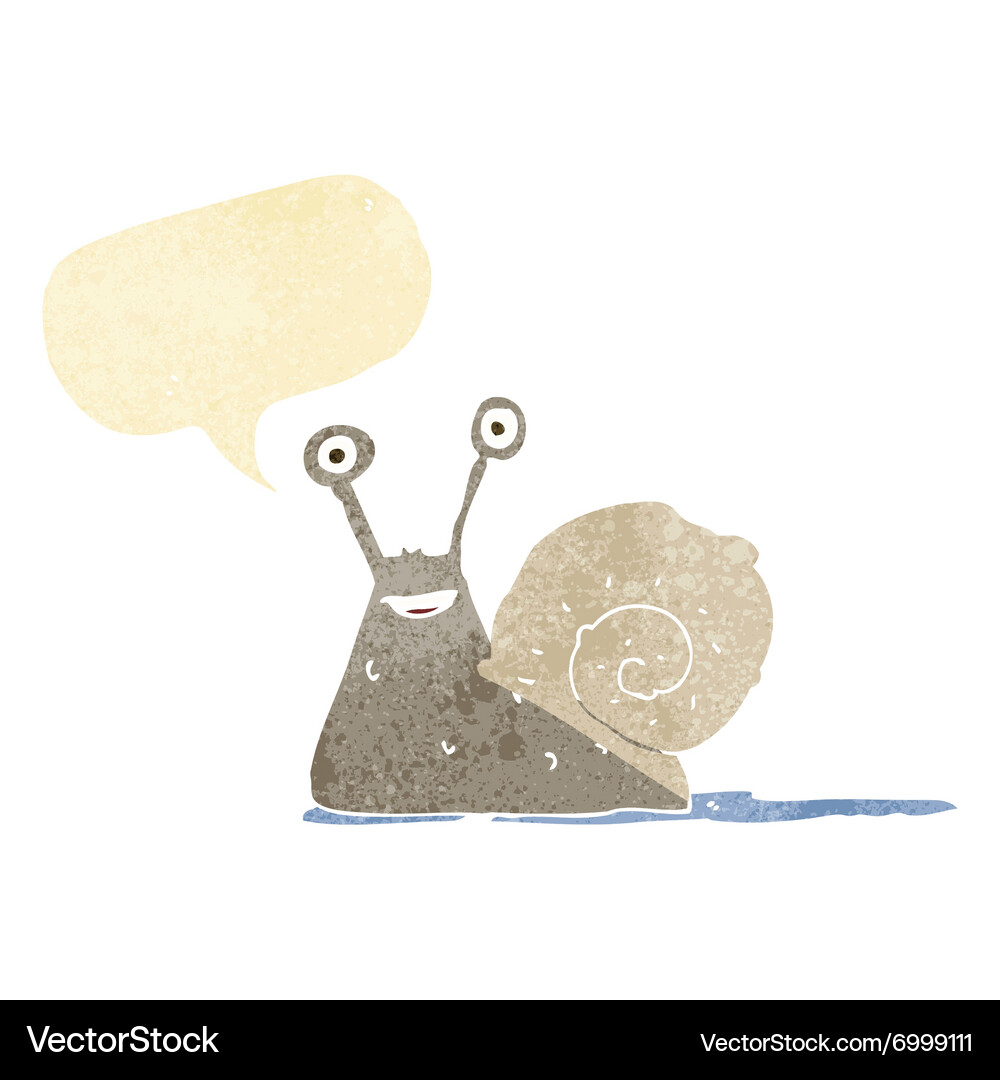 Cartoon snail with speech bubble Royalty Free Vector Image