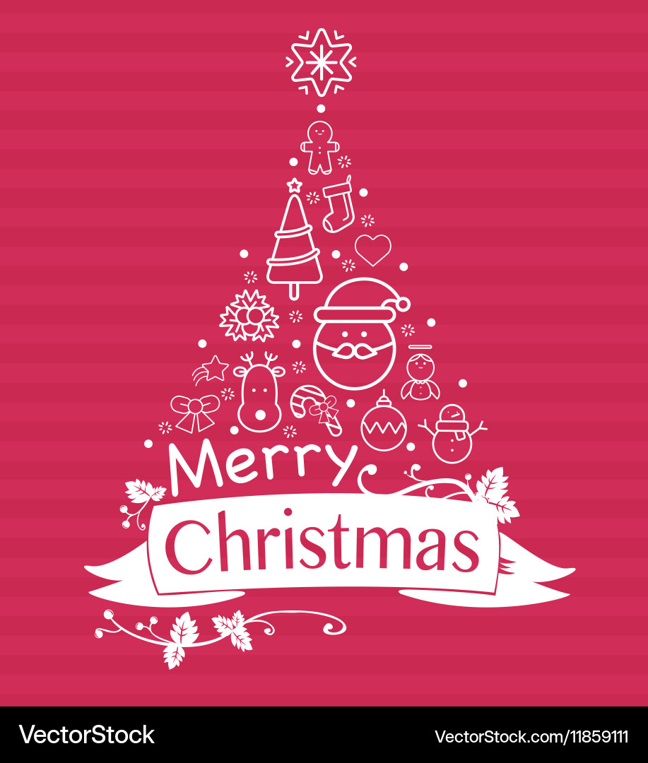 Christmas holiday flat design icons set Royalty Free Vector