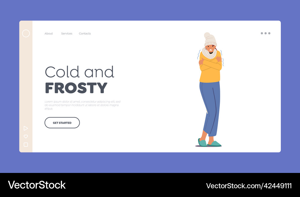 Cold weather freeze landing page template Vector Image