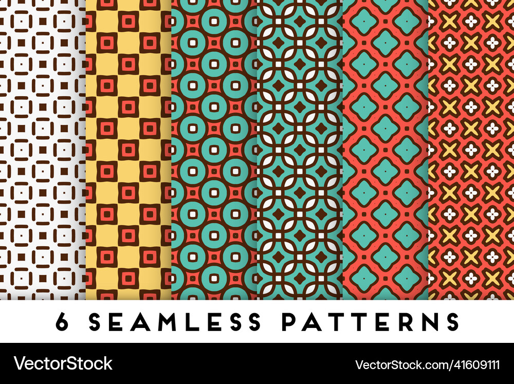 Colorful seamless pattern collection Royalty Free Vector