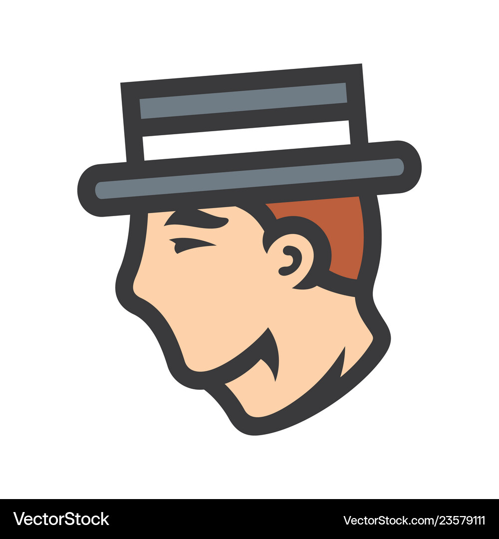 Gentleman in retro hat sign Royalty Free Vector Image