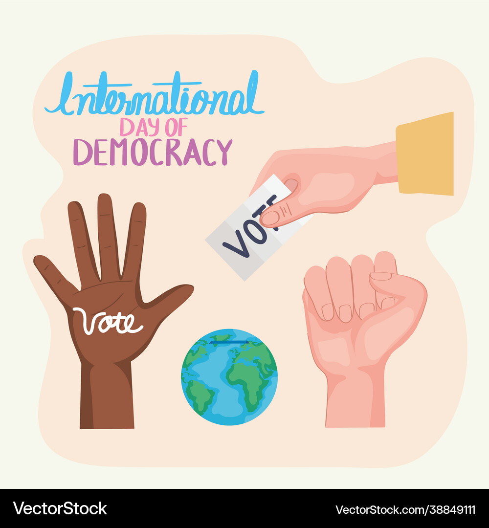 International day democracy icons Royalty Free Vector Image