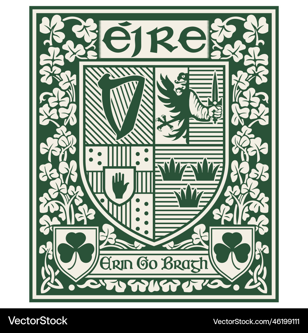 Irish celtic design in vintage retro style Vector Image