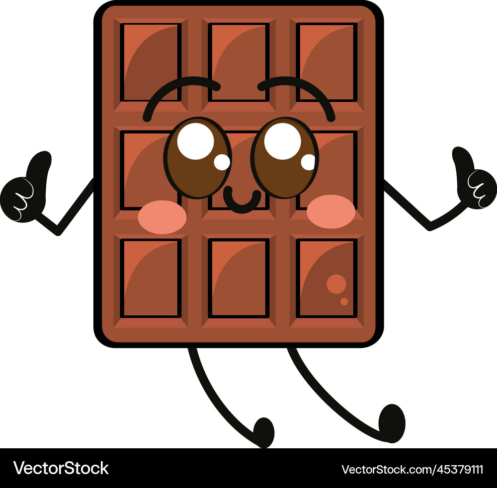 Isolated cute chocolate candy bar cartoon Vector Image