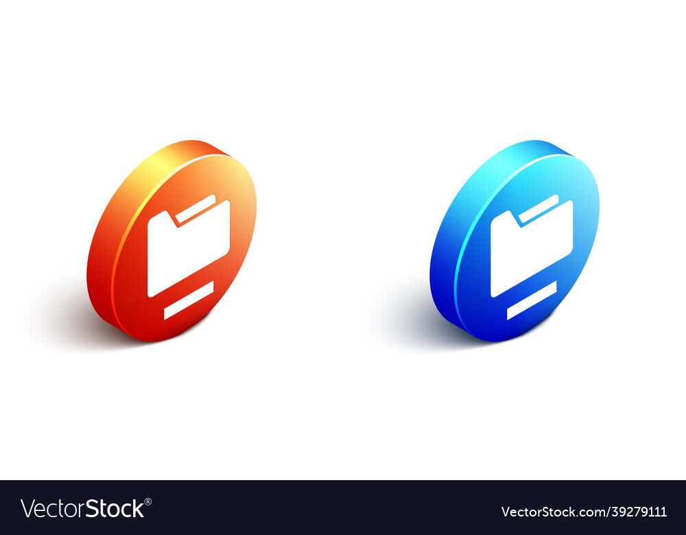 Isometric document folder icon isolated on white Vector Image
