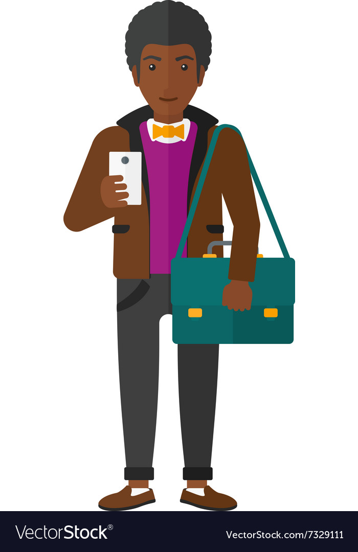 Man using smartphone Royalty Free Vector Image