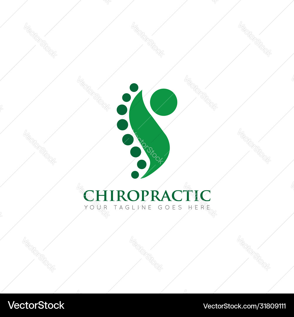 Medical chiropractic logo and icon Royalty Free Vector Image