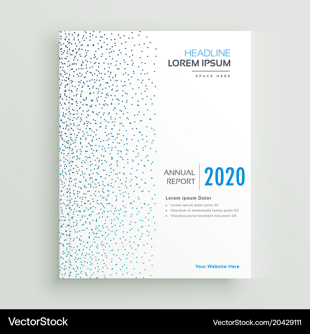 Minimal annual report brochure design with blue Vector Image