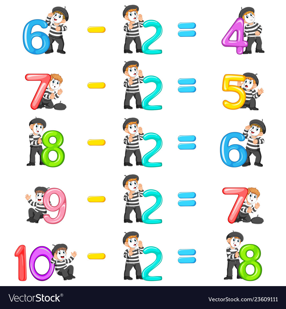 Number decrease from 4 until 8 Royalty Free Vector Image