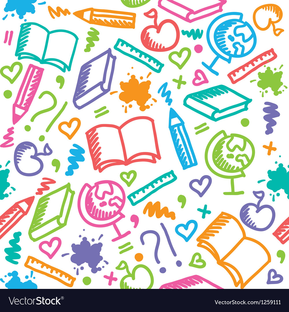 School seamless pattern Royalty Free Vector Image