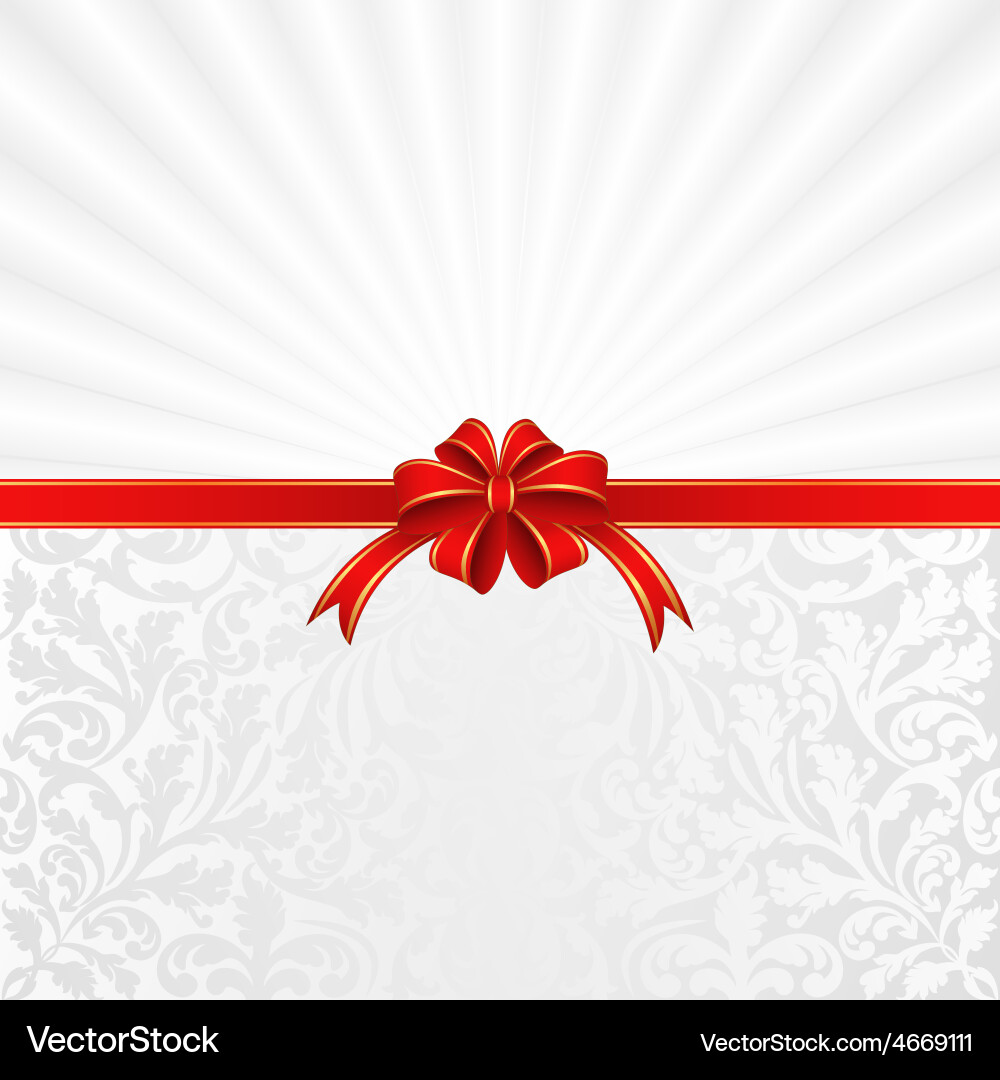 White background with ribbon for gifts Royalty Free Vector