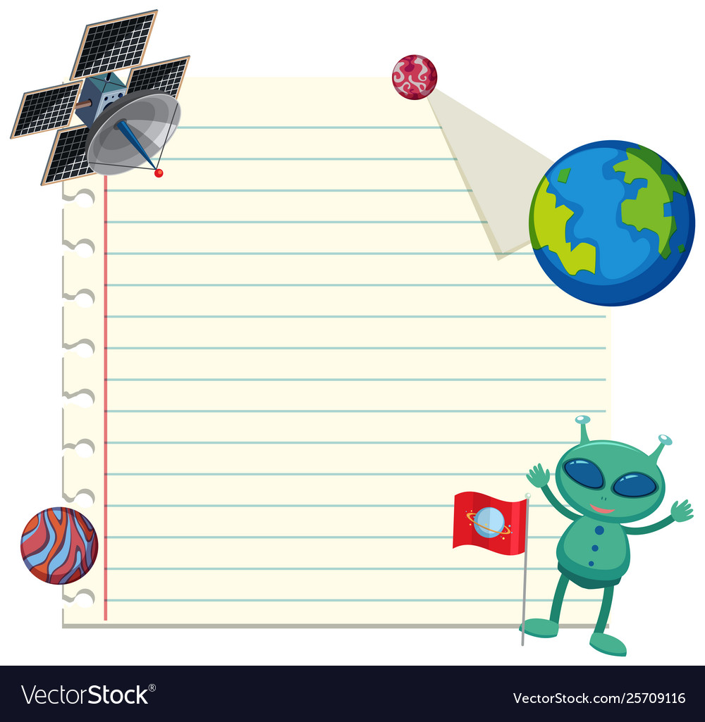 A note template space theme Royalty Free Vector Image