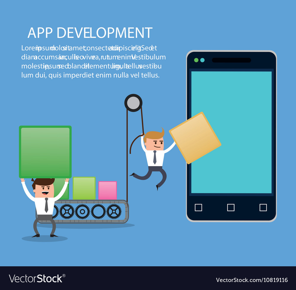 App development technology design Royalty Free Vector Image