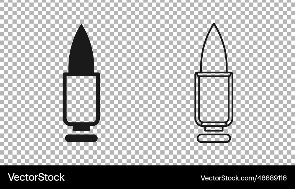 Black bullet icon isolated on transparent Vector Image