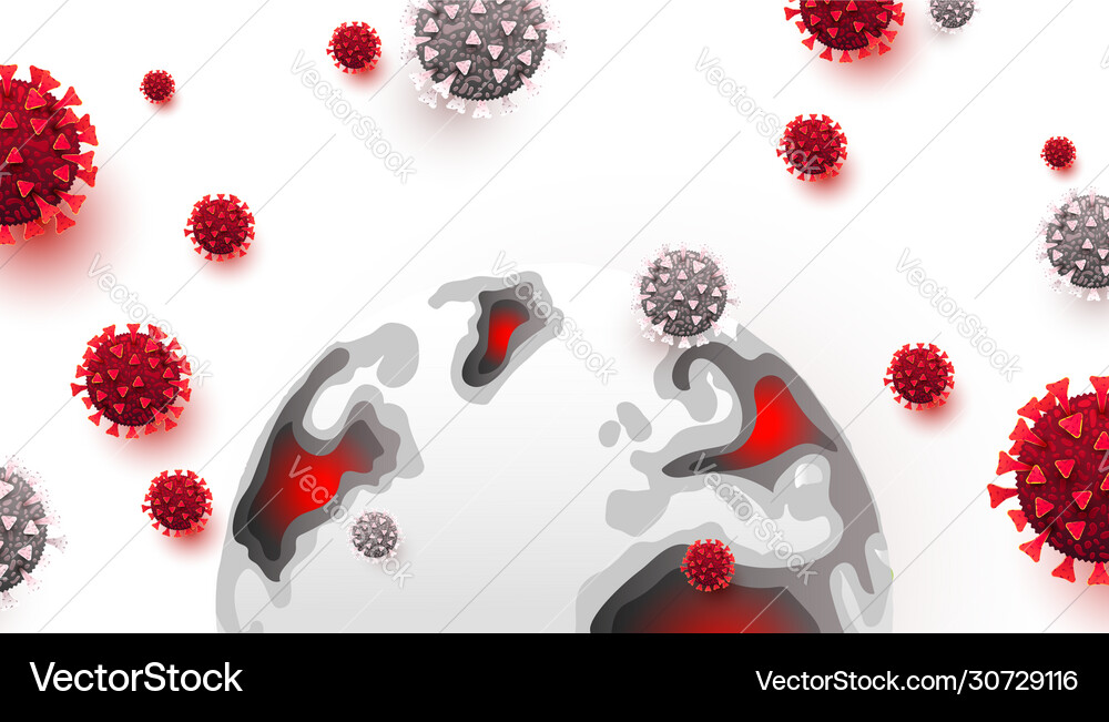 Coronavirus covid19-19 map with infected areas Vector Image