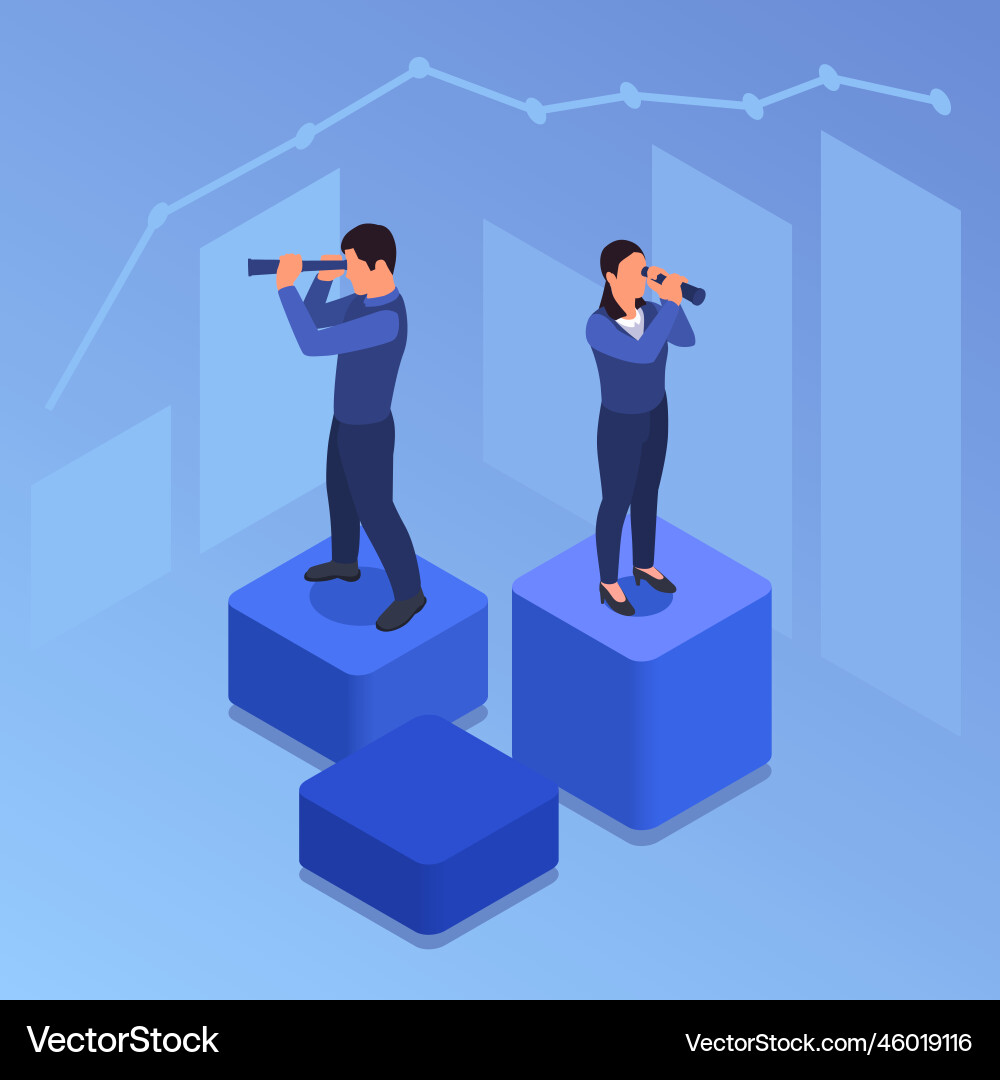 Corporate culture isometric concept Royalty Free Vector