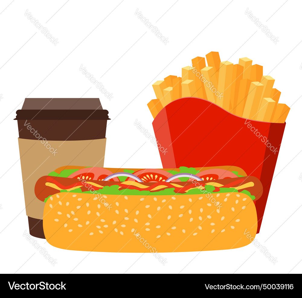 Fast food icons Royalty Free Vector Image - VectorStock