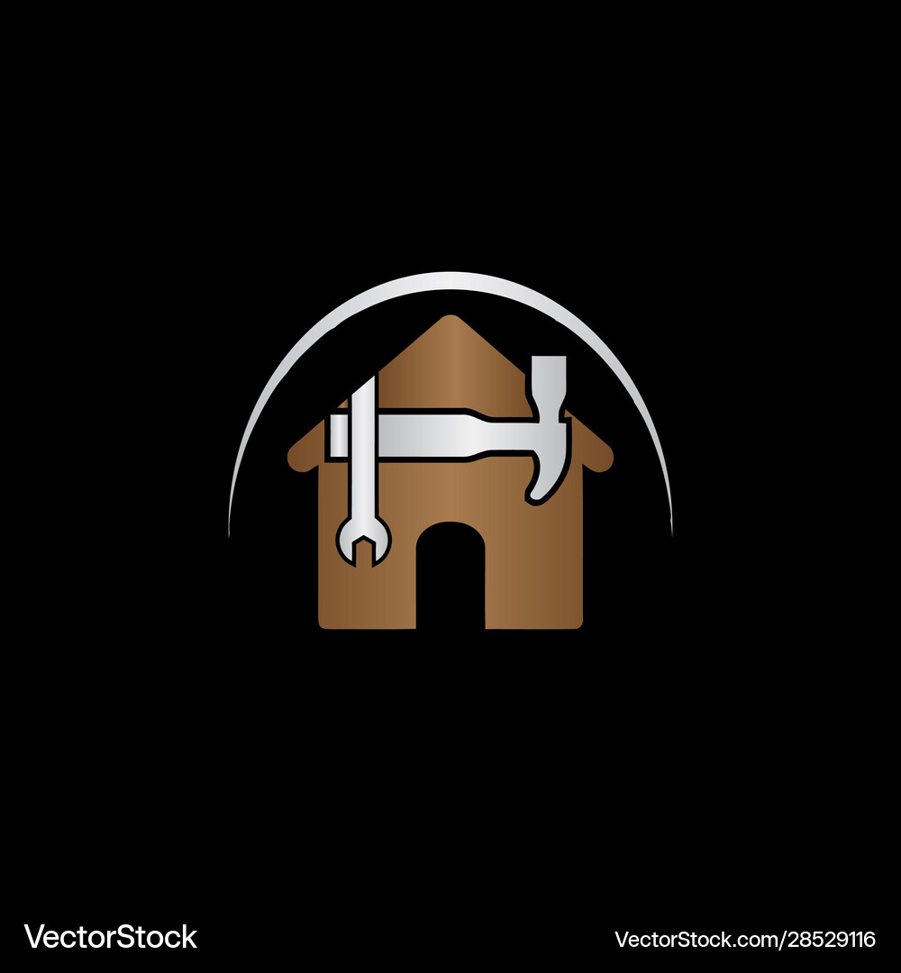 House fix design home repair logo Royalty Free Vector Image