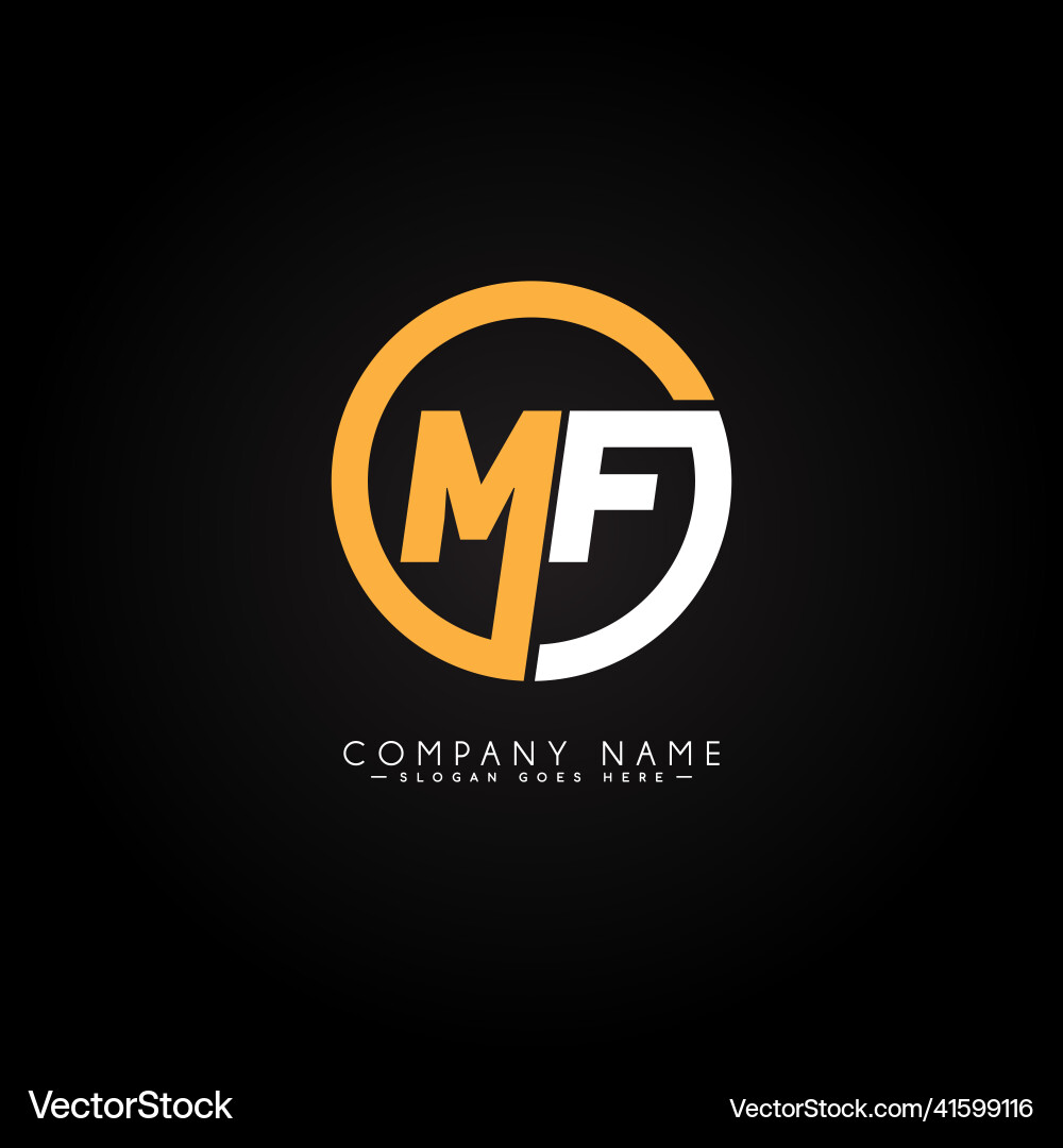 Initial letter mf logo - minimal business logo Vector Image