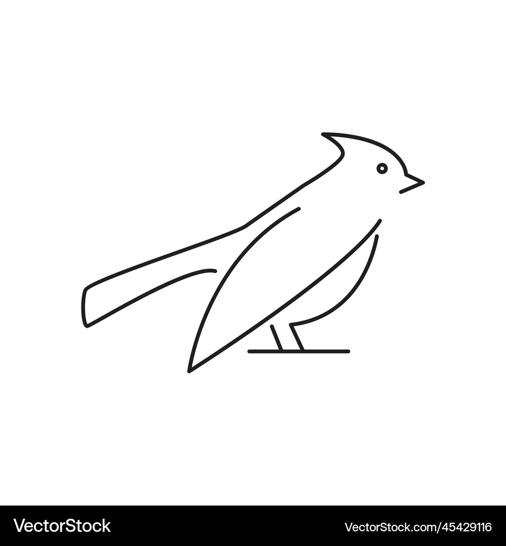 Little bird line art icon logo Royalty Free Vector Image