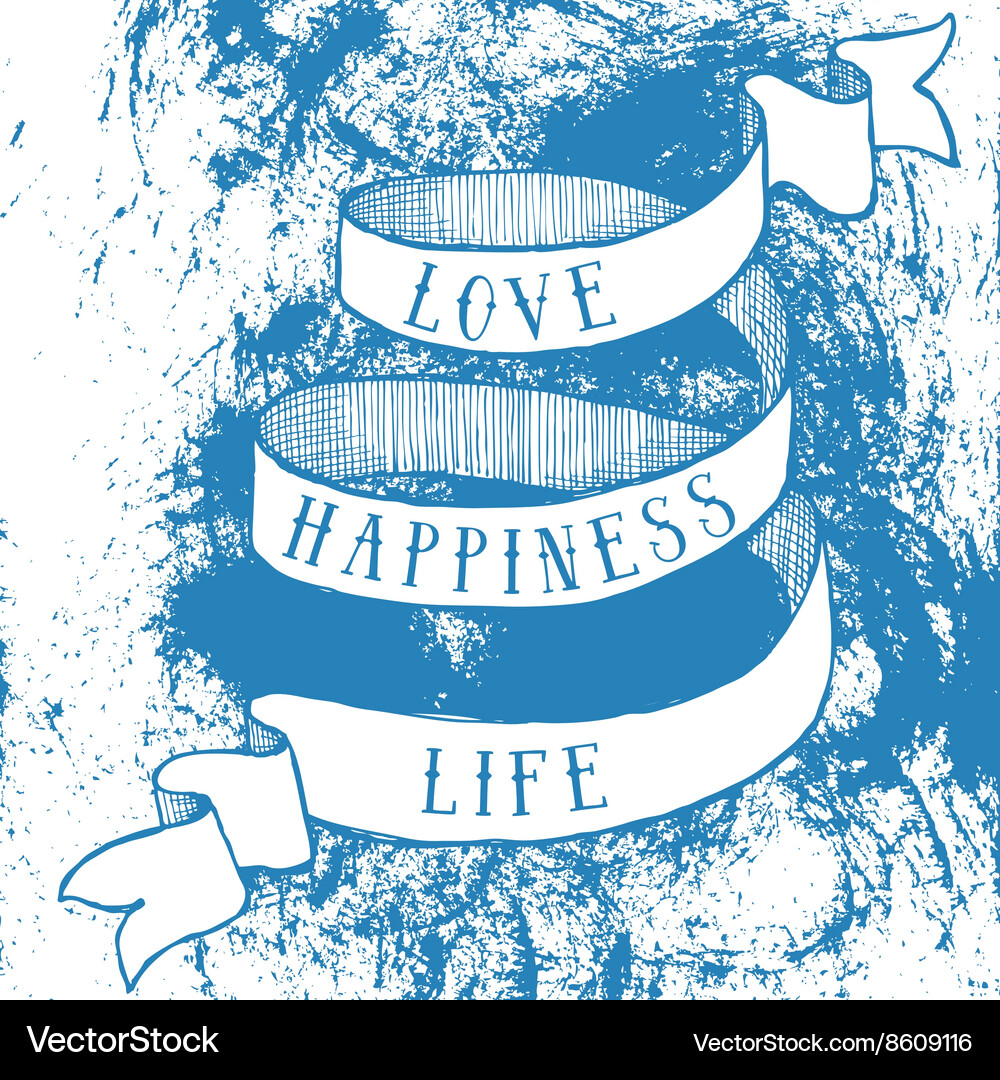 Love happiness life poster Royalty Free Vector Image