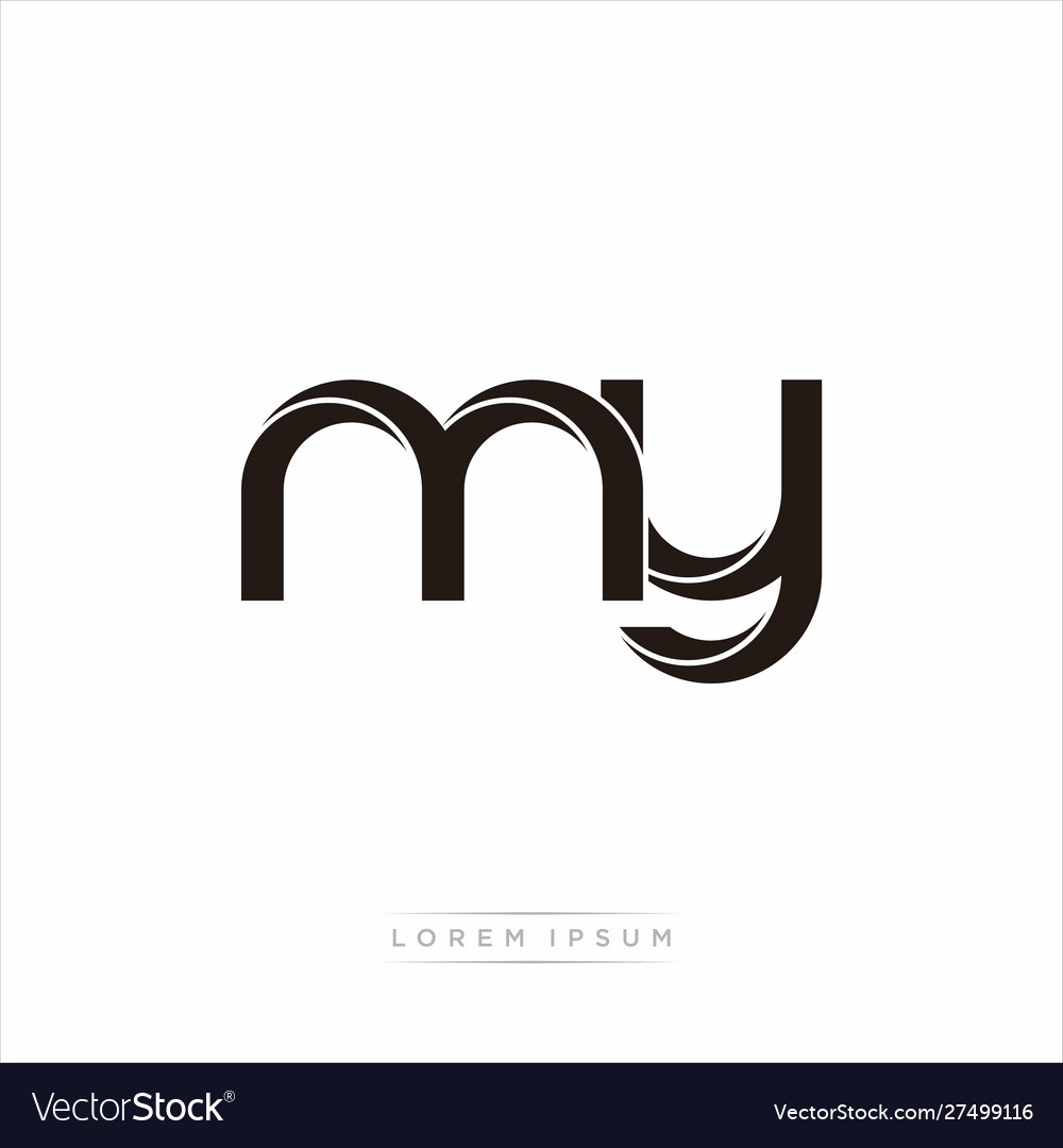 My initial letter split lowercase modern monogram Vector Image