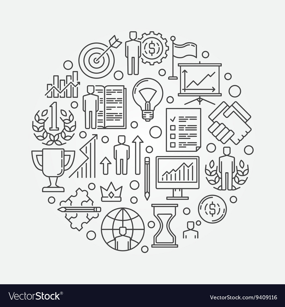 Personal development round Royalty Free Vector Image