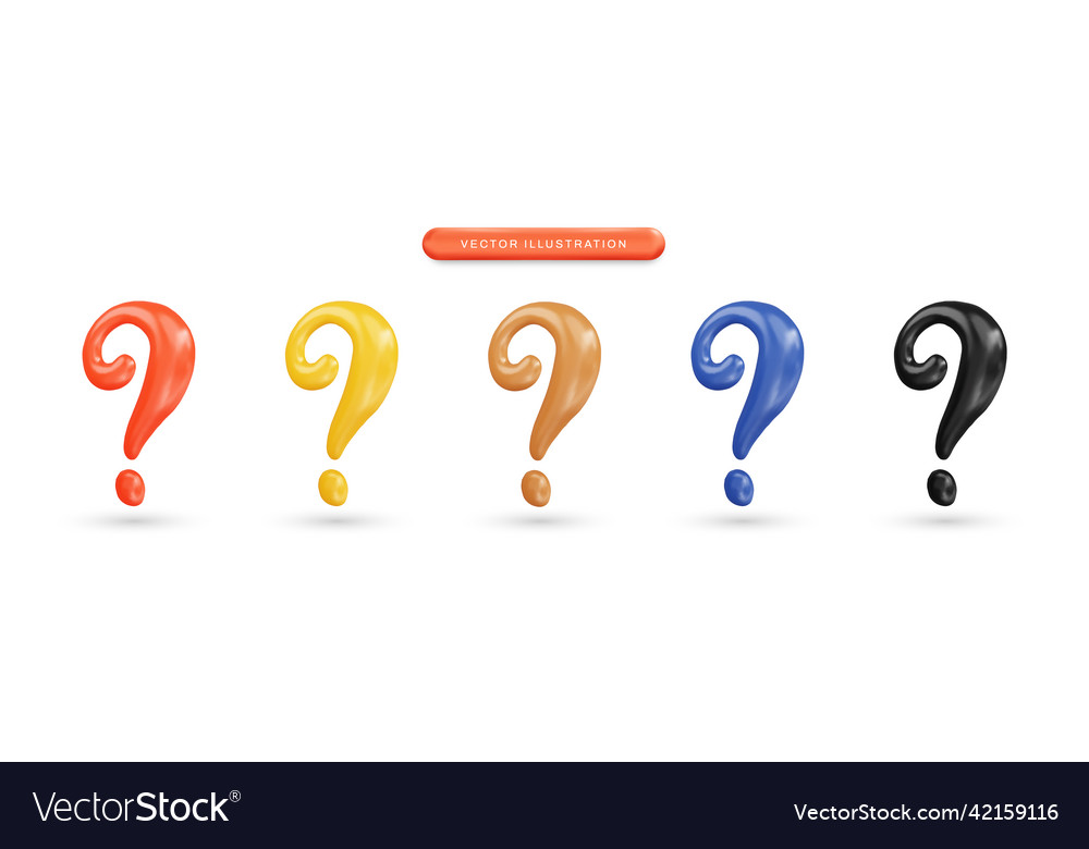 Realistic 3d question mark Royalty Free Vector Image