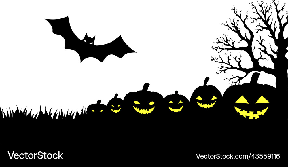 Template castle halloween pumpkin fear layout Vector Image