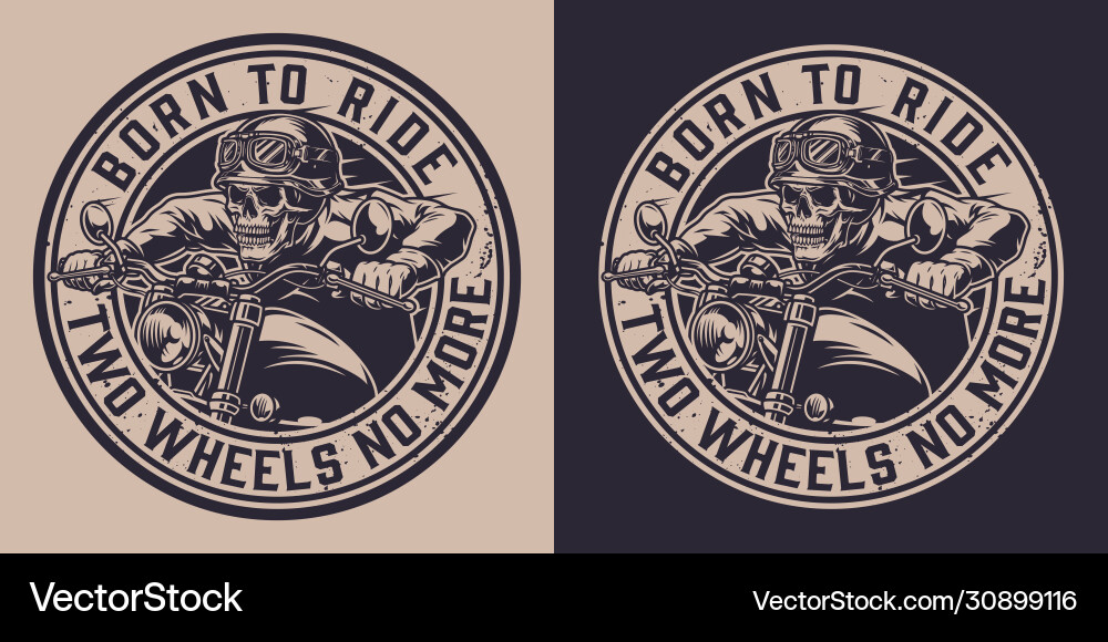 Vintage motorcycle monochrome round print Vector Image