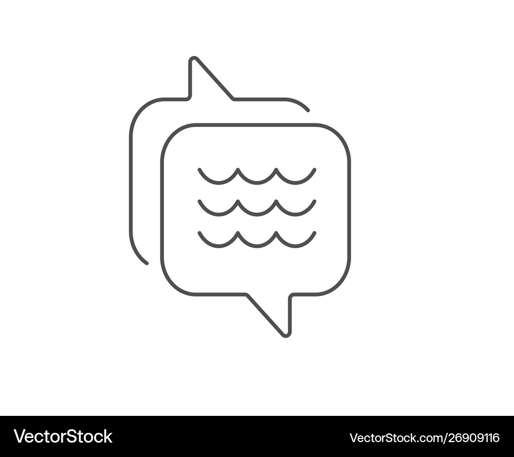 Waves line icon sea flowing sign Royalty Free Vector Image