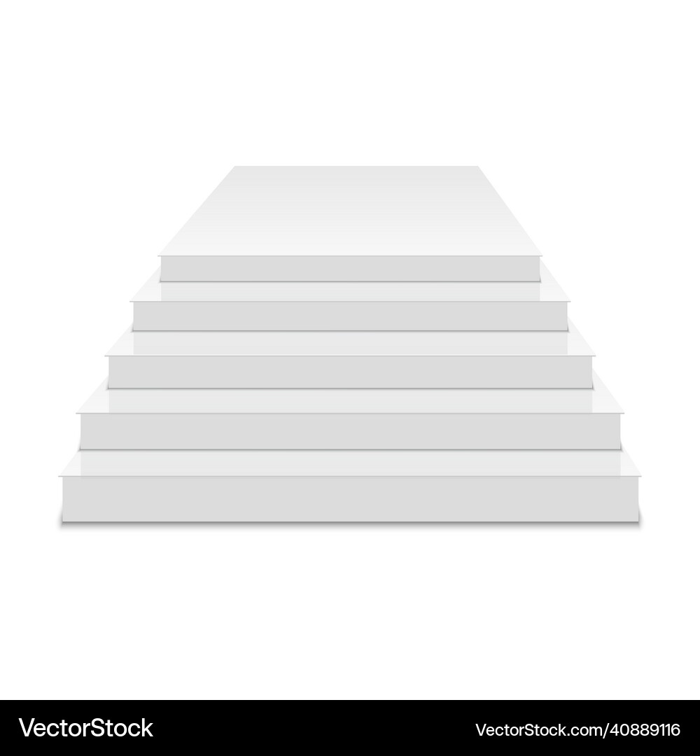 White podium square 3d empty podium with steps Vector Image