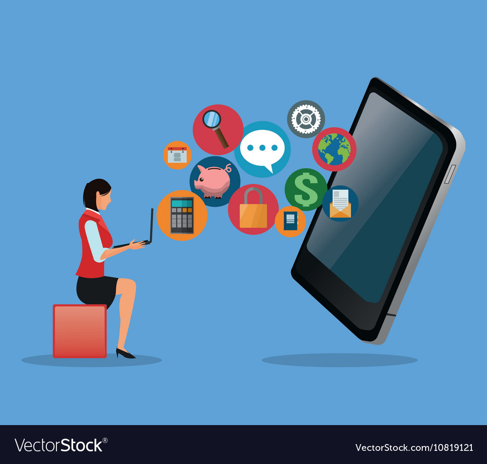 App development technology design Royalty Free Vector Image