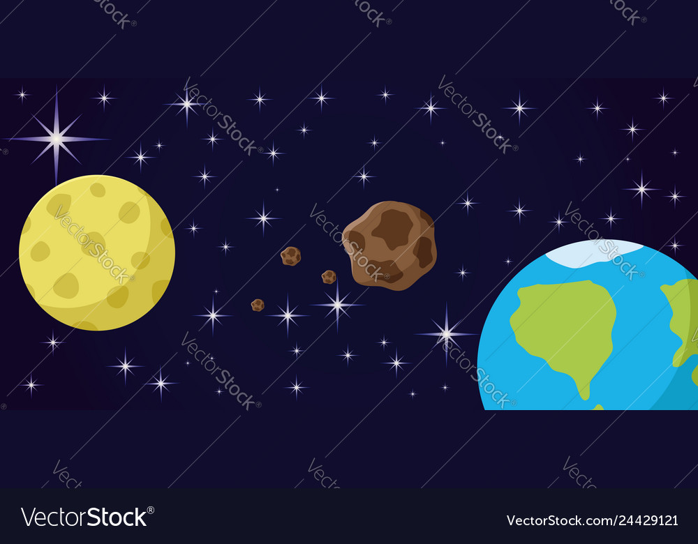 Asteroid in space Royalty Free Vector Image - VectorStock