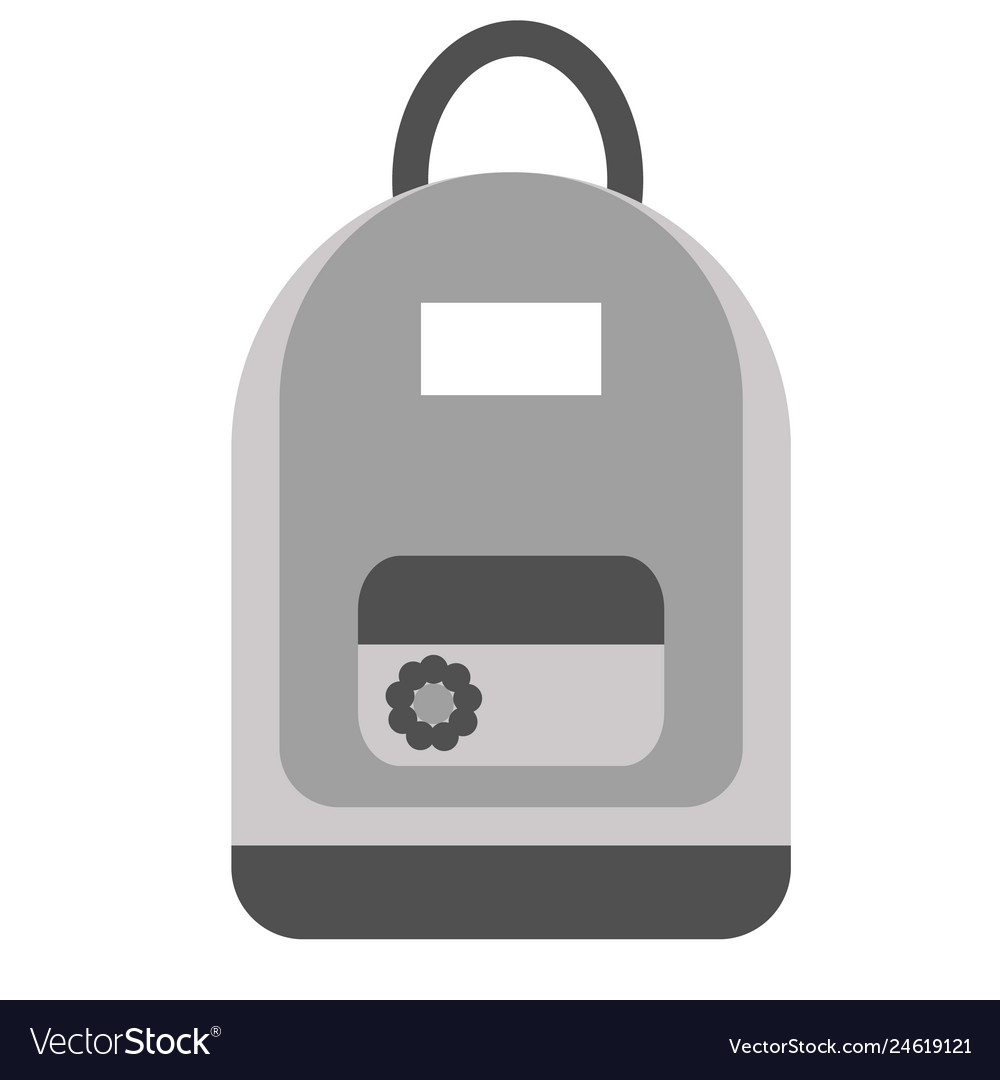 Backpack flat on white Royalty Free Vector Image