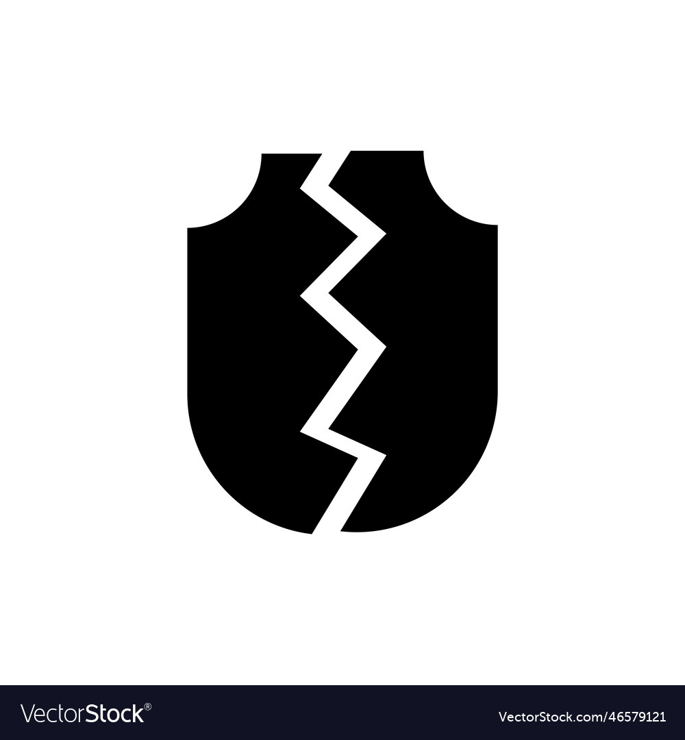 Broken shield icon Royalty Free Vector Image - VectorStock