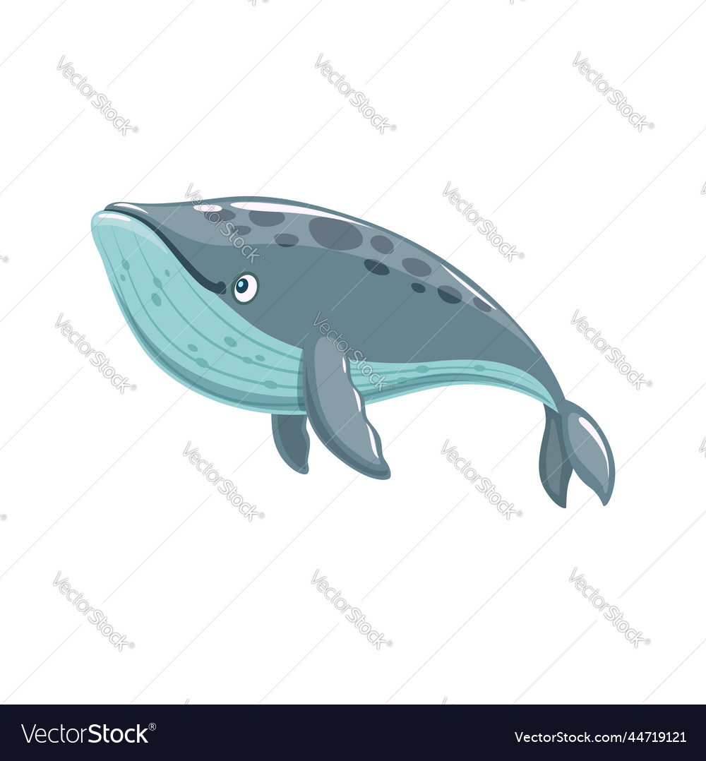 Cartoon funny whale character and cute sea animal Vector Image