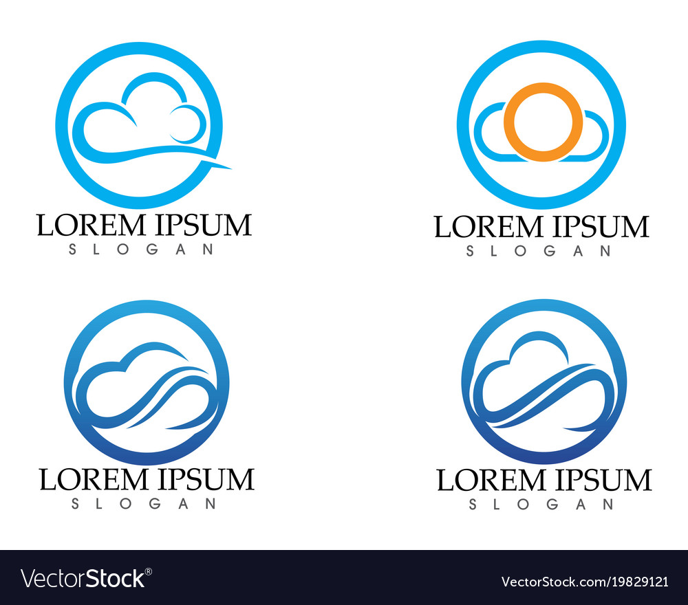 Cloud logo template design icons Royalty Free Vector Image