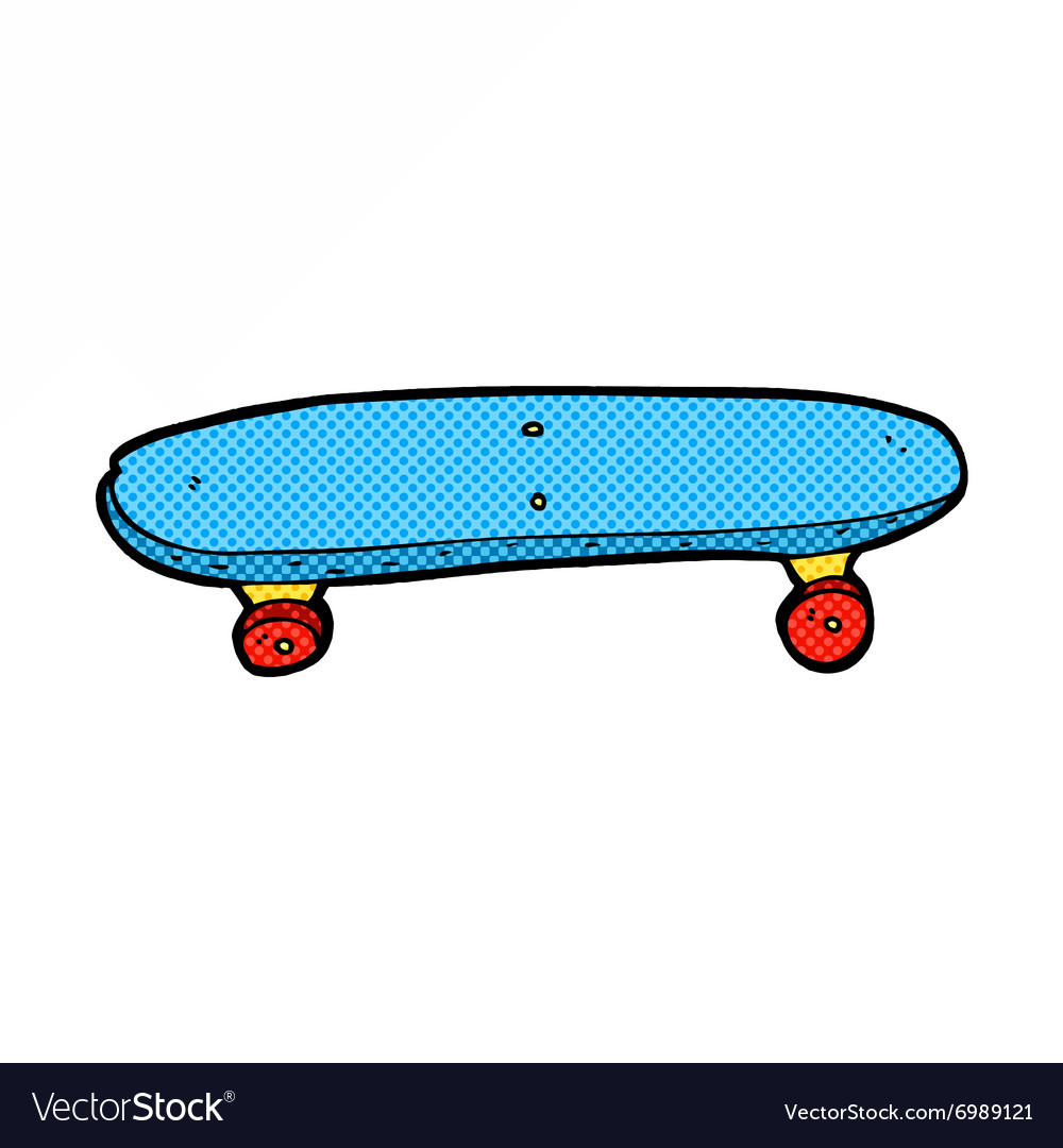 Comic cartoon skateboard Royalty Free Vector Image