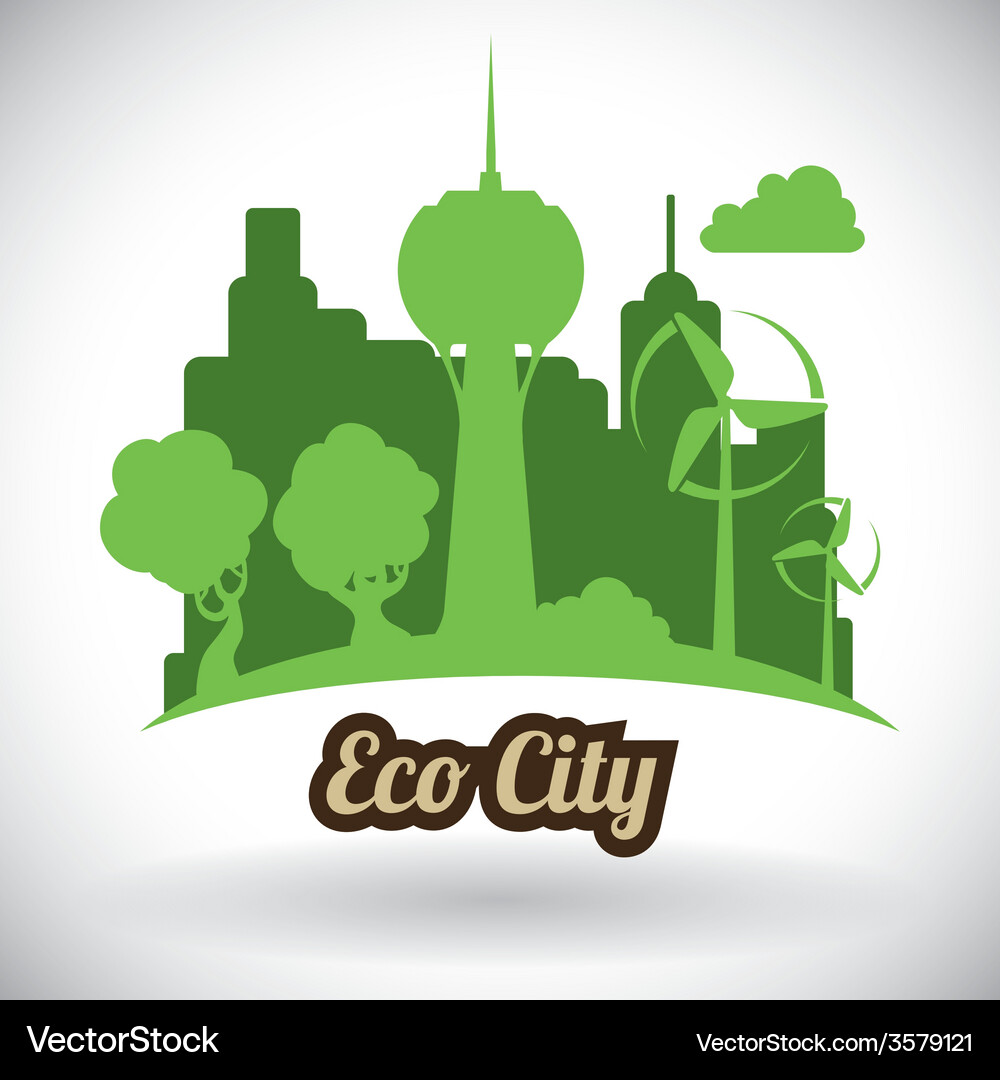 Eco city design Royalty Free Vector Image - VectorStock