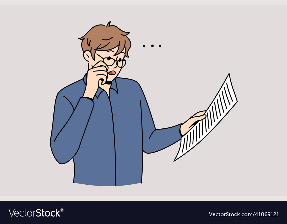 Feeling shocked during work concept Royalty Free Vector