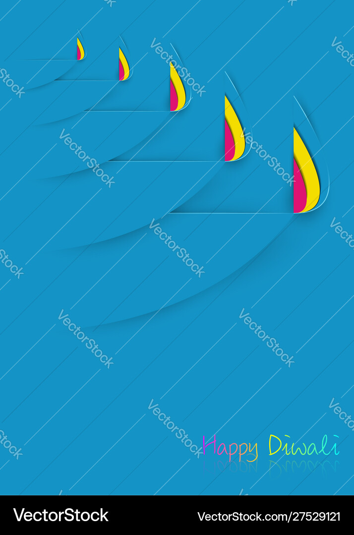 Happy diwali celebration template in paper cut Vector Image