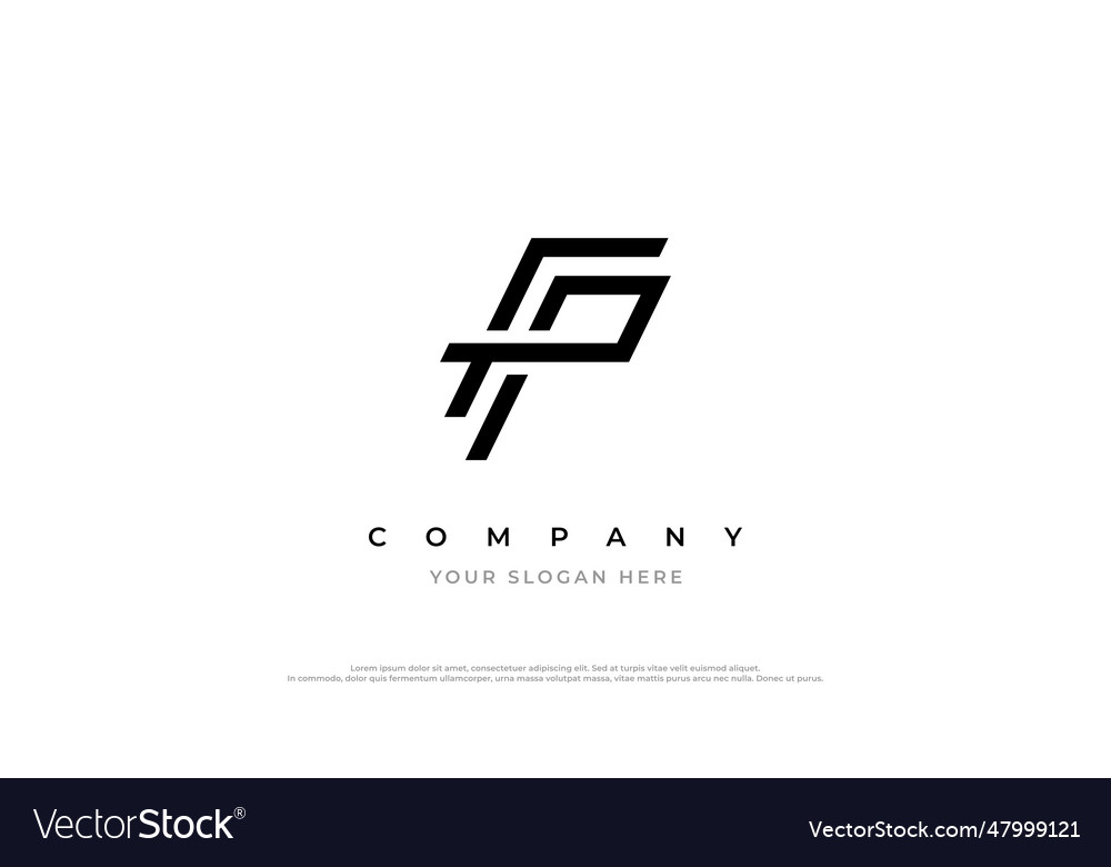 Initial letter fp logo design Royalty Free Vector Image