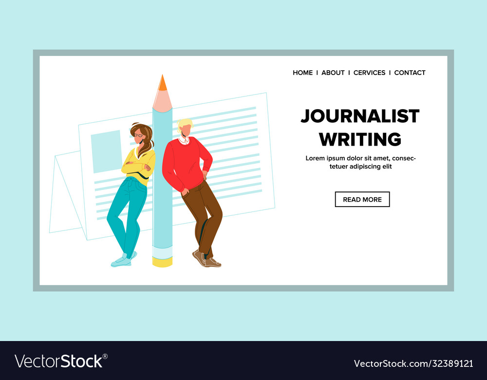 Journalist writing notes newspaper article Vector Image