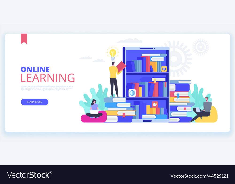 Online education concept e-learning distance Vector Image