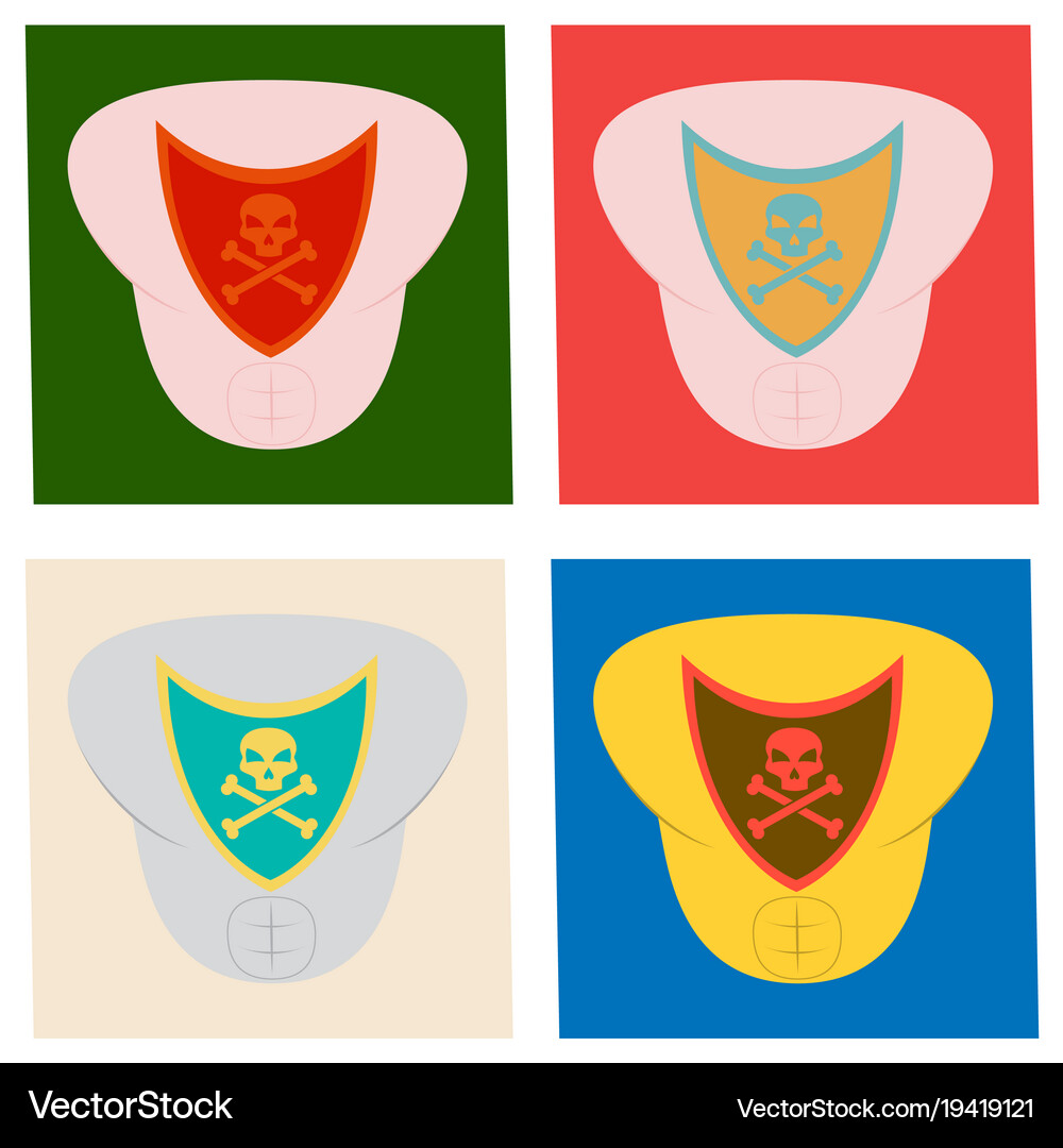 Set of superhero color flat badges emblems logos Vector Image